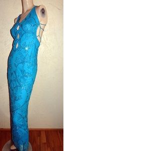 Cache | Dresses | Cache Turquoise Sexy Long Formal Beaded Dress | Poshmark